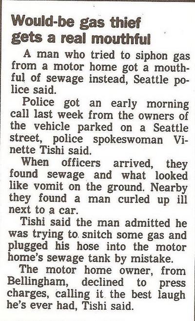 Would-be gas thief gets a real mouthful - Really funny pictures ...