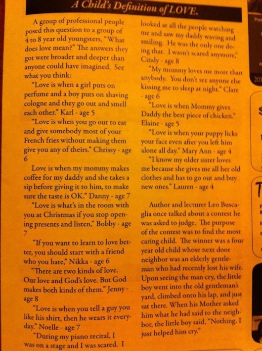 A child's definition of love - Really funny pictures collection on ...